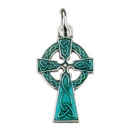 7/8"Green Epoxy Silver Ox Celtic Cross - William J Hirten Co