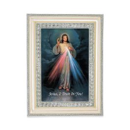 5 3/4" x 7 3/4" Antiqued Pearlized White and Silver Photo Frame with ...