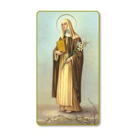 Saint Catherine of Sienna Holy Card - William J Hirten Co