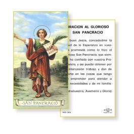 Saint Pancracio Holy Card in Spanish - William J Hirten Co
