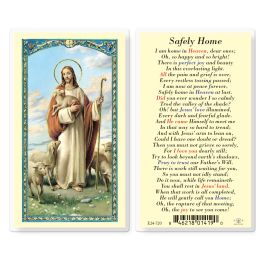 Safely Home with the Good Shepherd Holy Card - William J Hirten Co