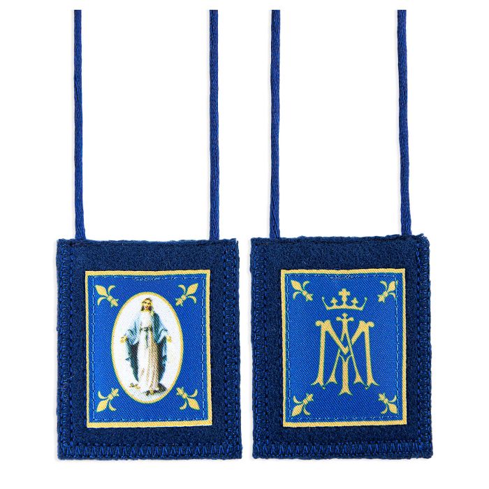 Deluxe Wool Blue Scapular of The Blessed Mother - William J Hirten Co