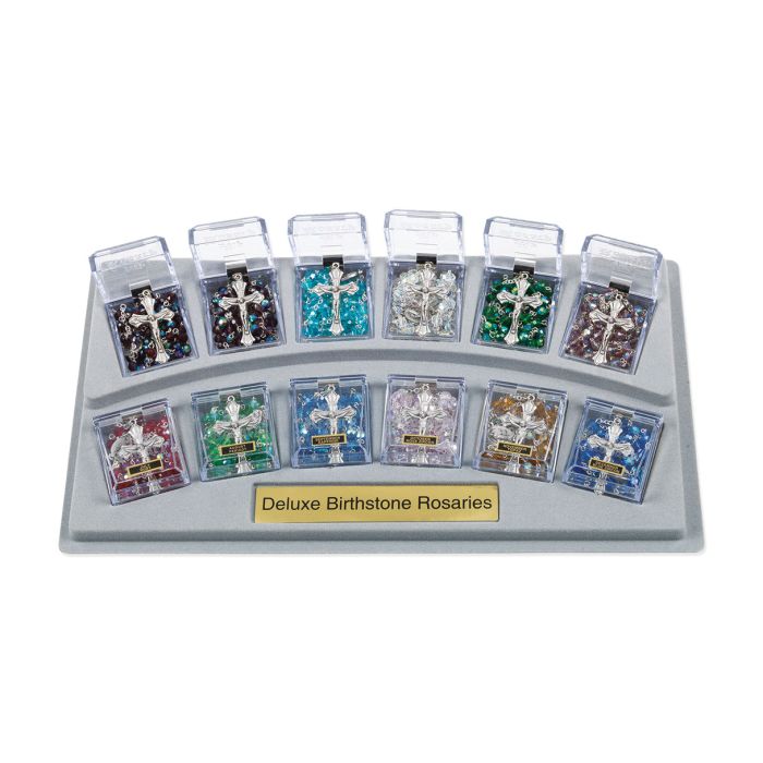 245 Series Birthstone Rosary Display - William J Hirten Co