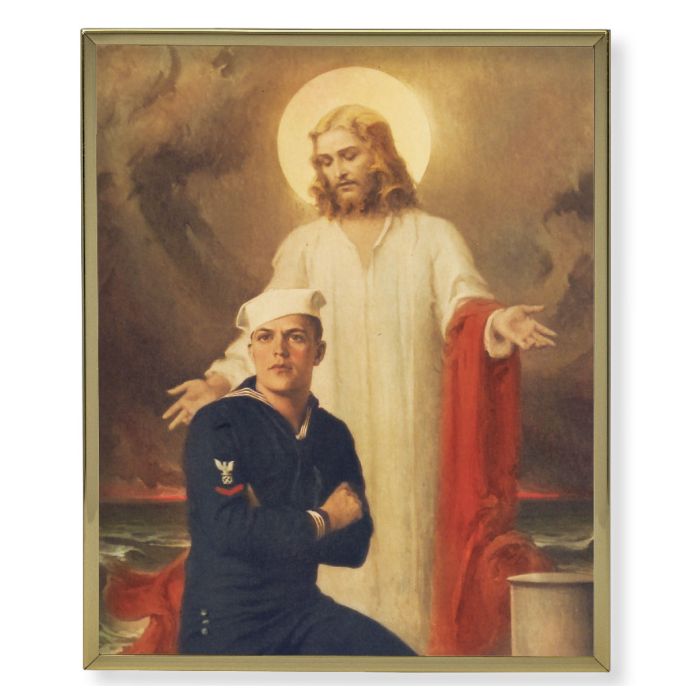 8" x 10" Gold Plaque Frame with a Chambers: Jesus with Sailor Prints ...