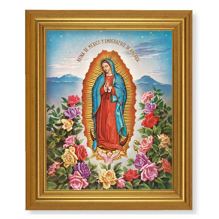 10" x 12" Gold Leaf Finish Beveled Frame with 8" x 10" Our Lady of ...