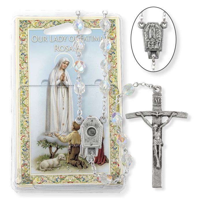 Crystal Bead Our Lady of Fatima Water Specialty Rosary Boxed - William ...