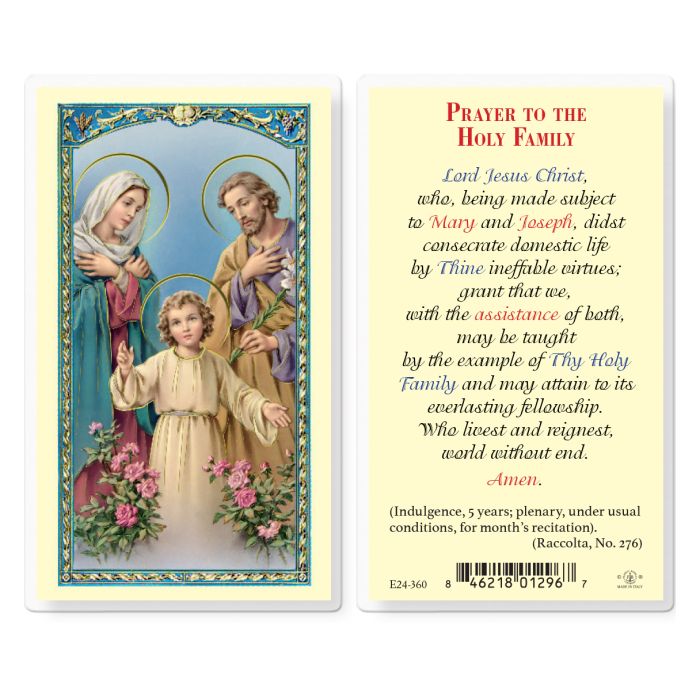 Holy Family Holy Card - William J Hirten Co
